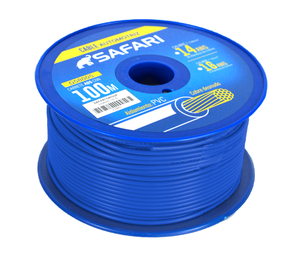 CABLE AUTOMOTRIZ 16AWG COBRE 16/0.19 PVC DIA:3.05MM 100M AZUL - G58005 ...